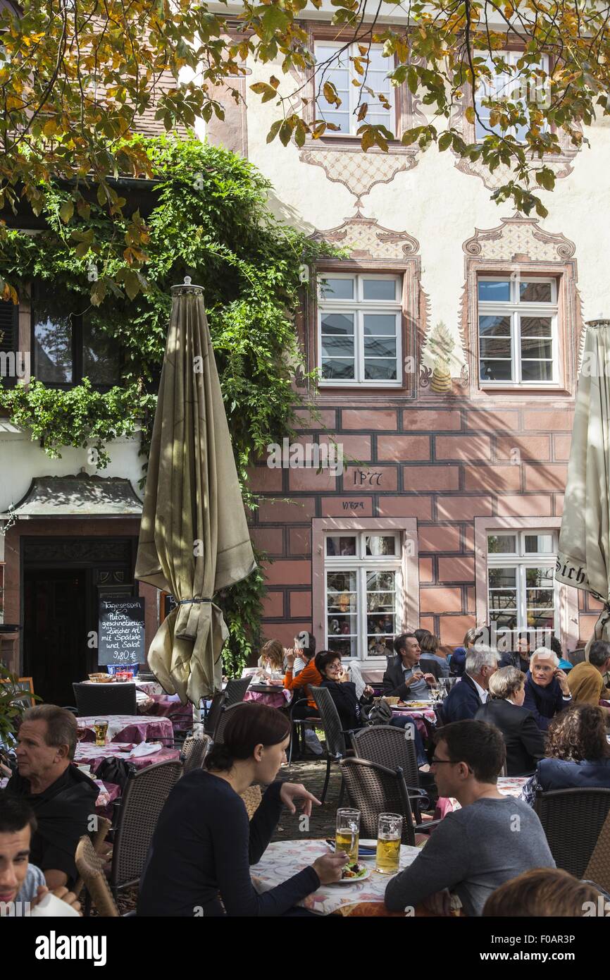 People enjoying in Great Beer Garden, Freiburg, Germany Stock Photo - Alamy