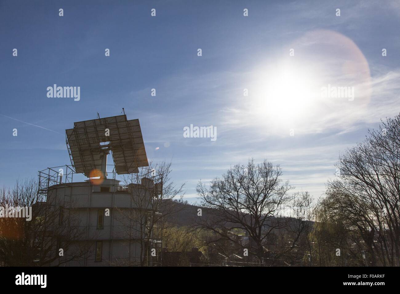 View of heliotrope house of solar architect Rolf Disch in Freiburg ...