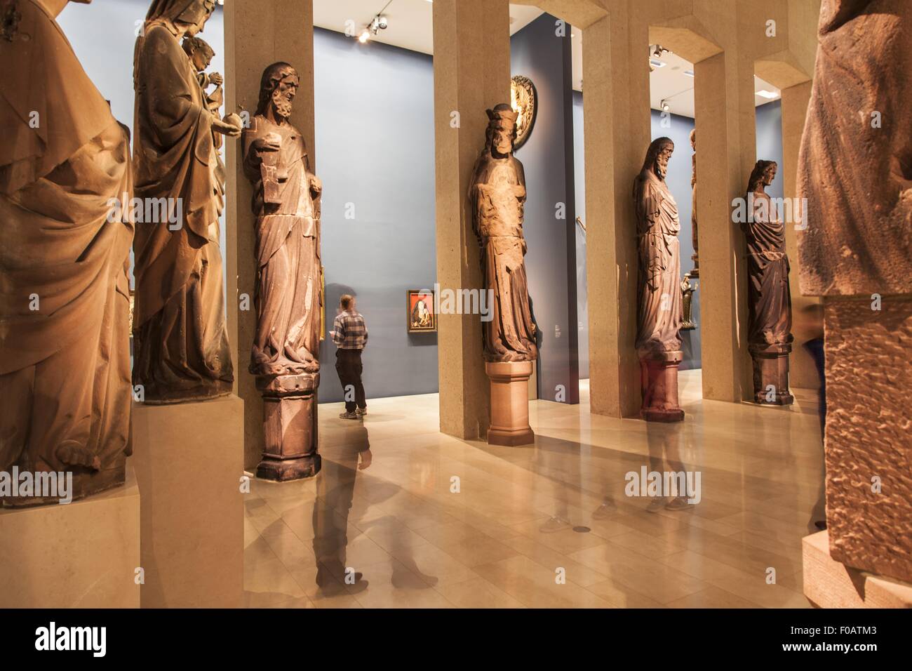 Sculptures of prophets on columns in Augustiner Museum, Freiburg ...