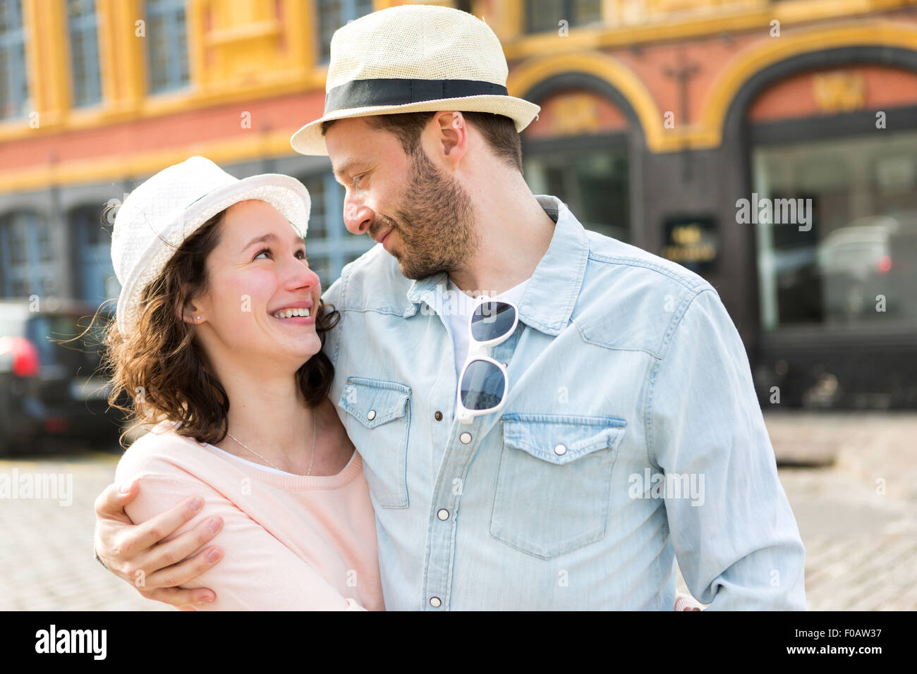 Back view joyful couple hi-res stock photography and images - Alamy