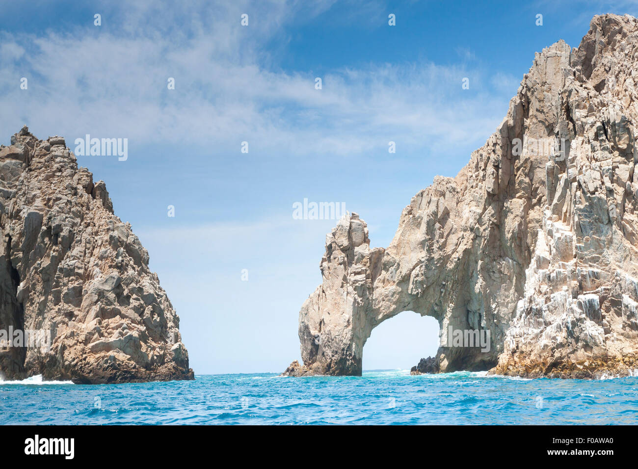 Rocks formation at the end of land named los arcos. Cabos San Lucas ...