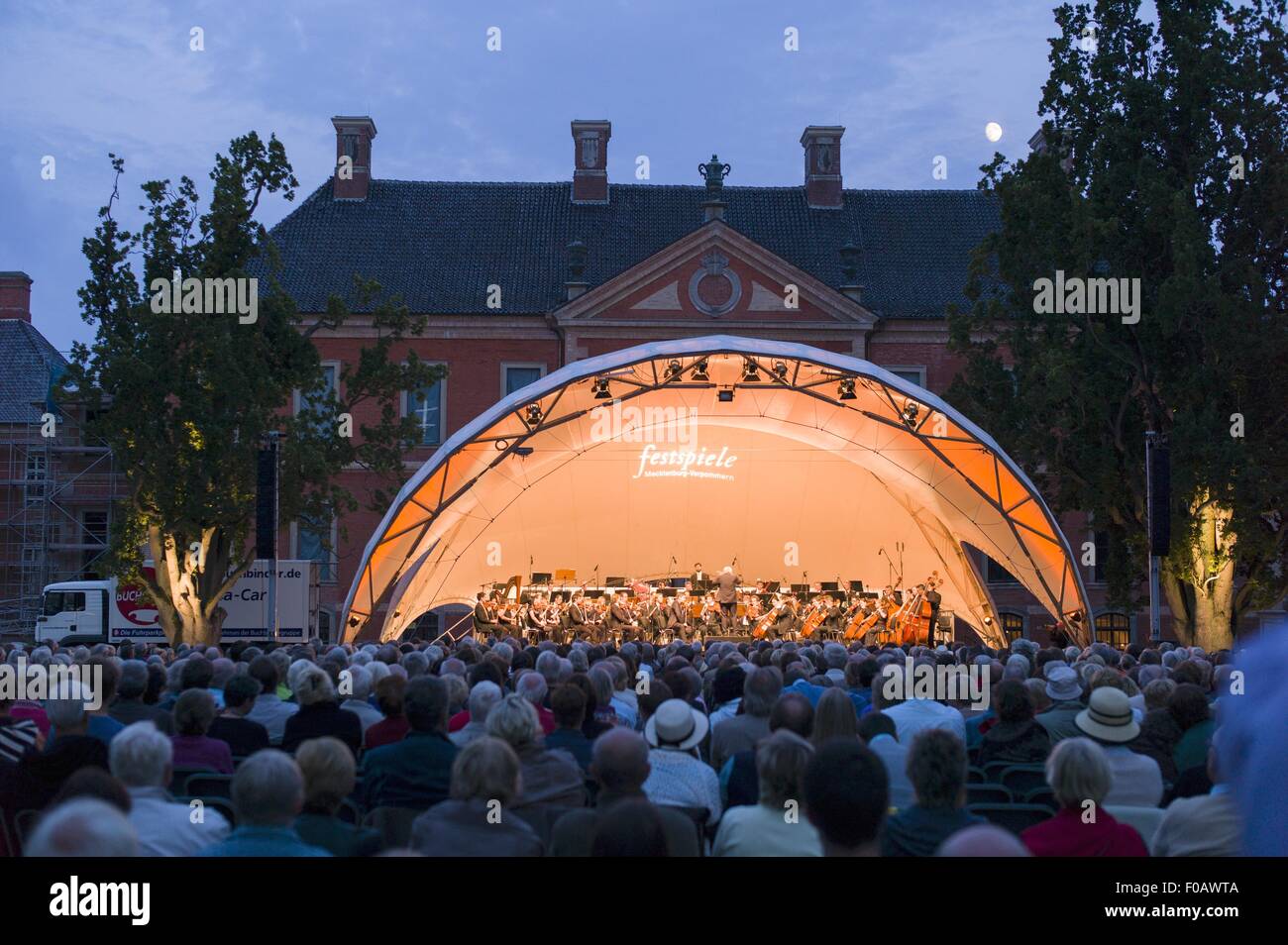 An open air concert in the grounds of Schloss Bothmer in Klütz, part of ...