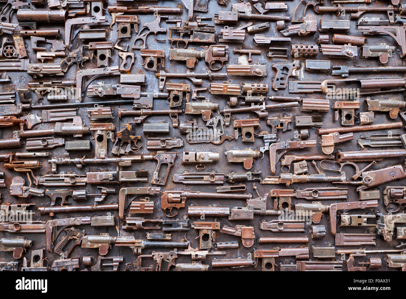 Monument with million of guns and rifles used during the mexican ...