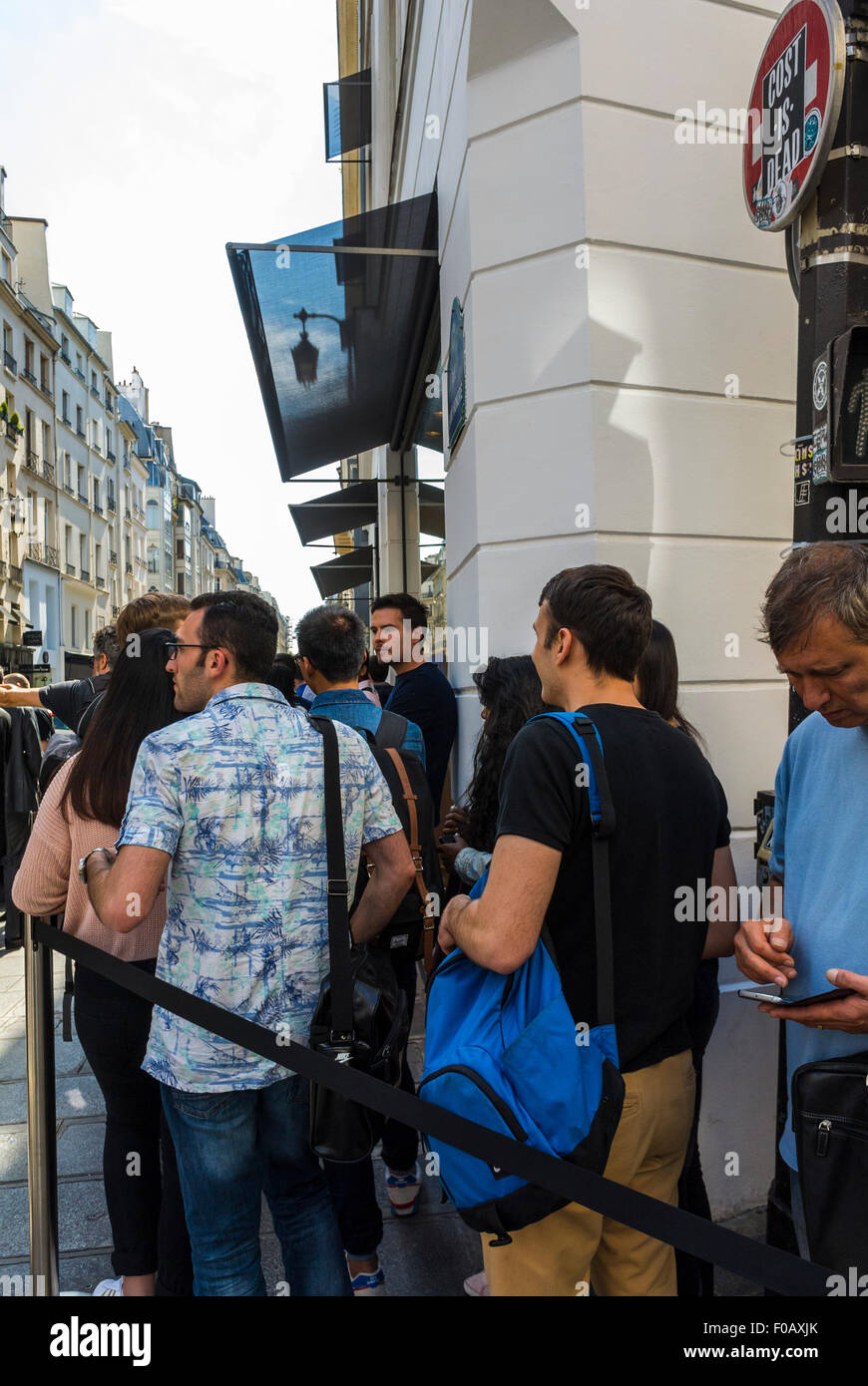 Paris, France, French People, Queuing, on line, outside Colette Concept ...