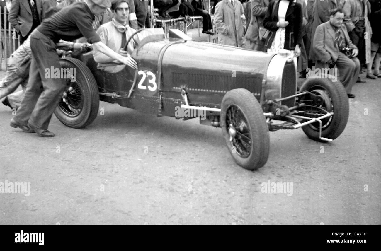 Bugatti at postwar demo 1950s Stock Photo - Alamy