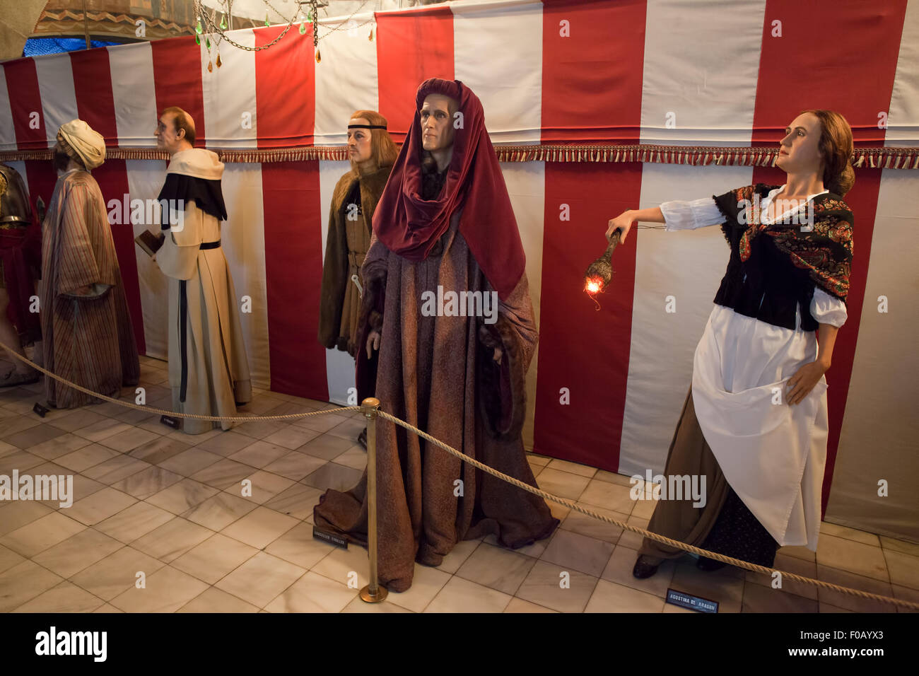 Waxwork figures in Barcelona Wax Museum in Catalonia, Spain Stock Photo ...