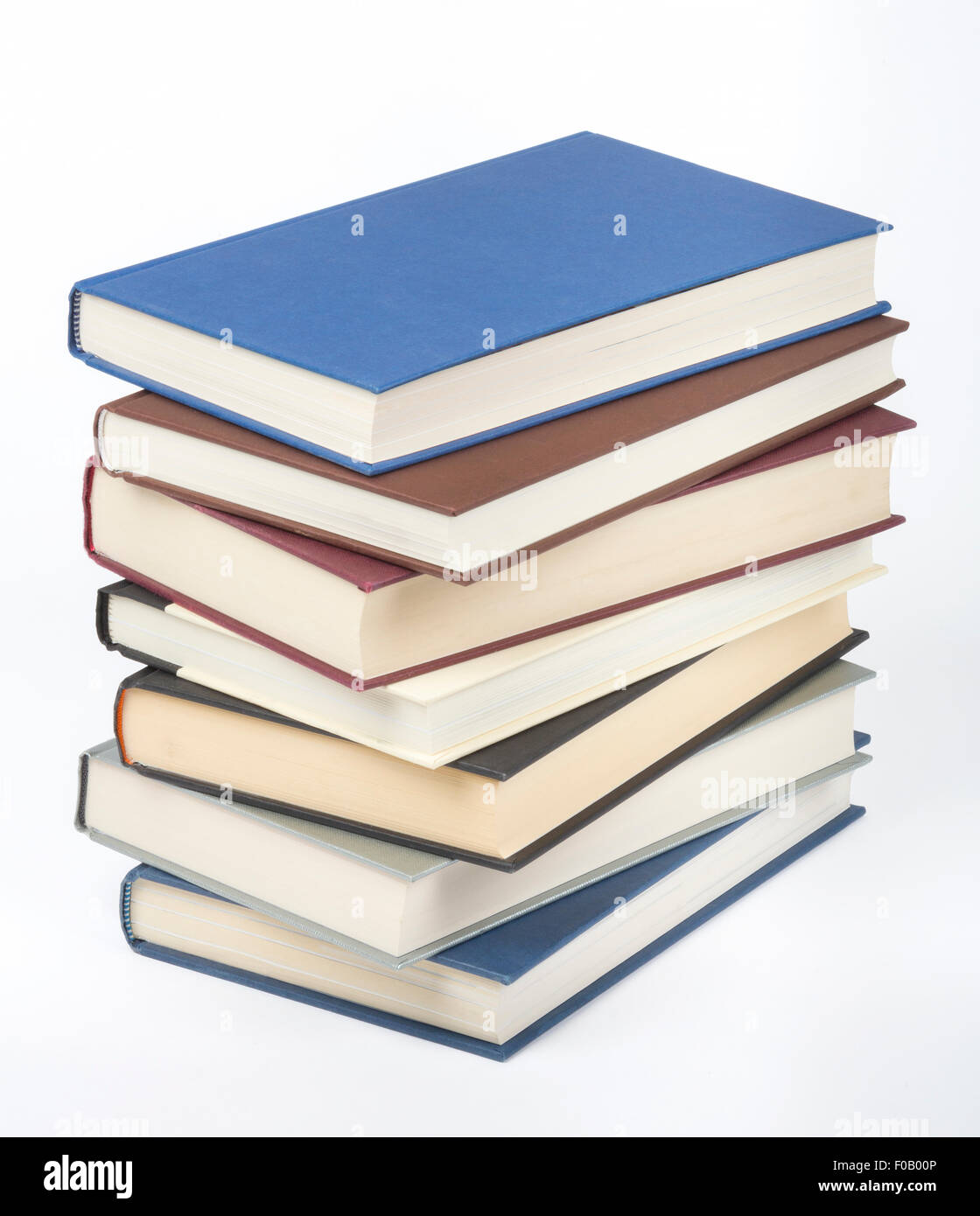 Stack of books isolated on a white background Stock Photo - Alamy