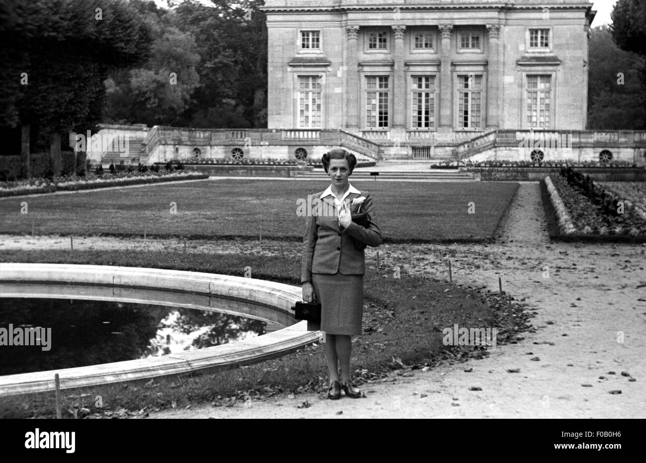Female standing in a Black and White Stock Photos & Images - Alamy