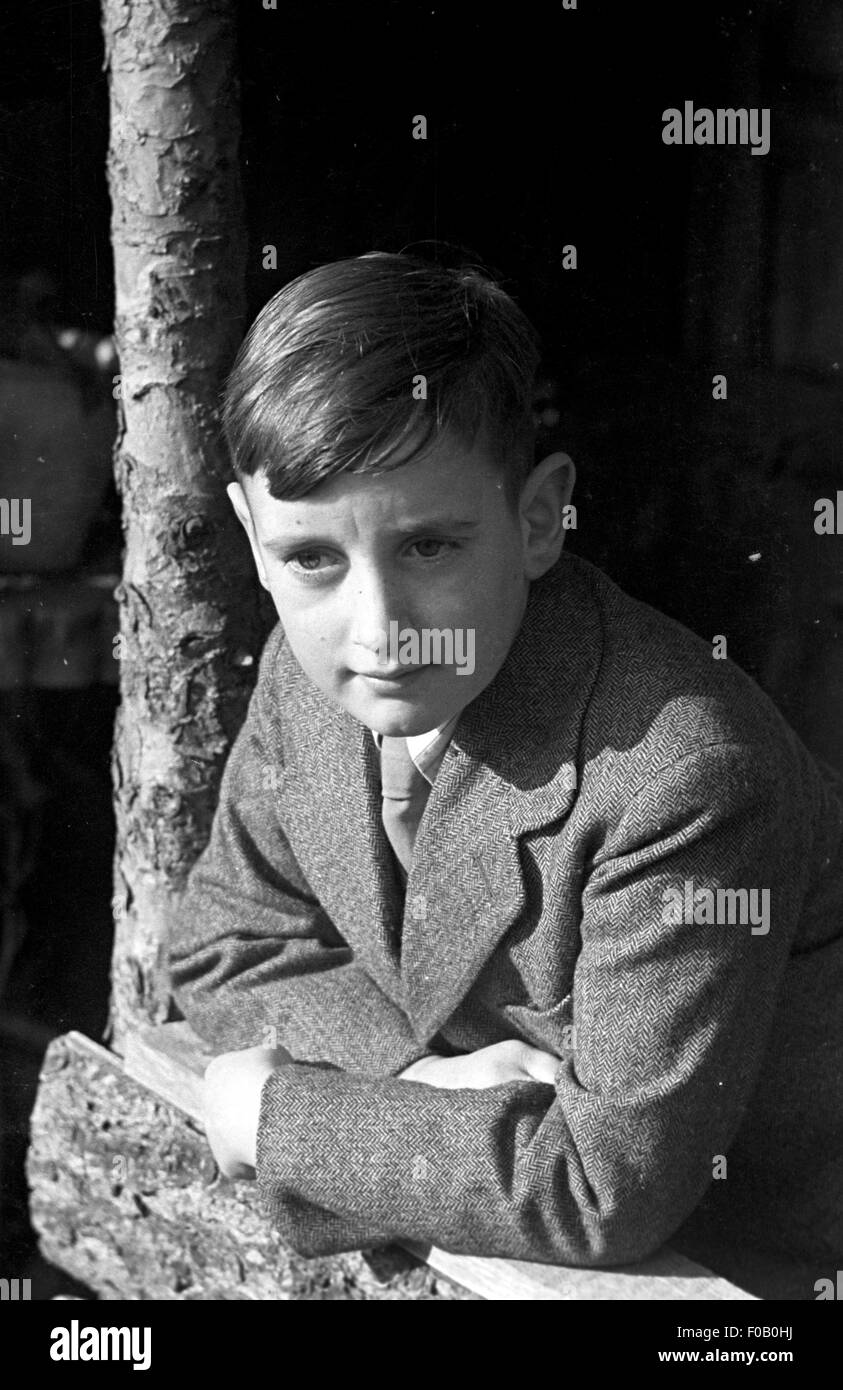Half length portrait boy Black and White Stock Photos & Images - Alamy