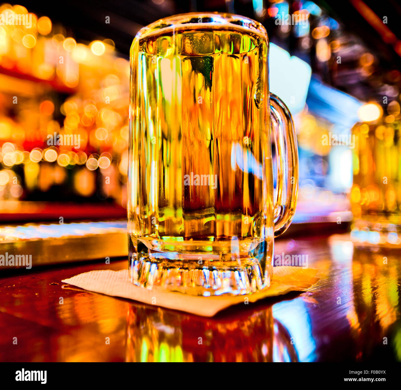 Pint of beer on a bar in a traditional style pub Stock Photo - Alamy