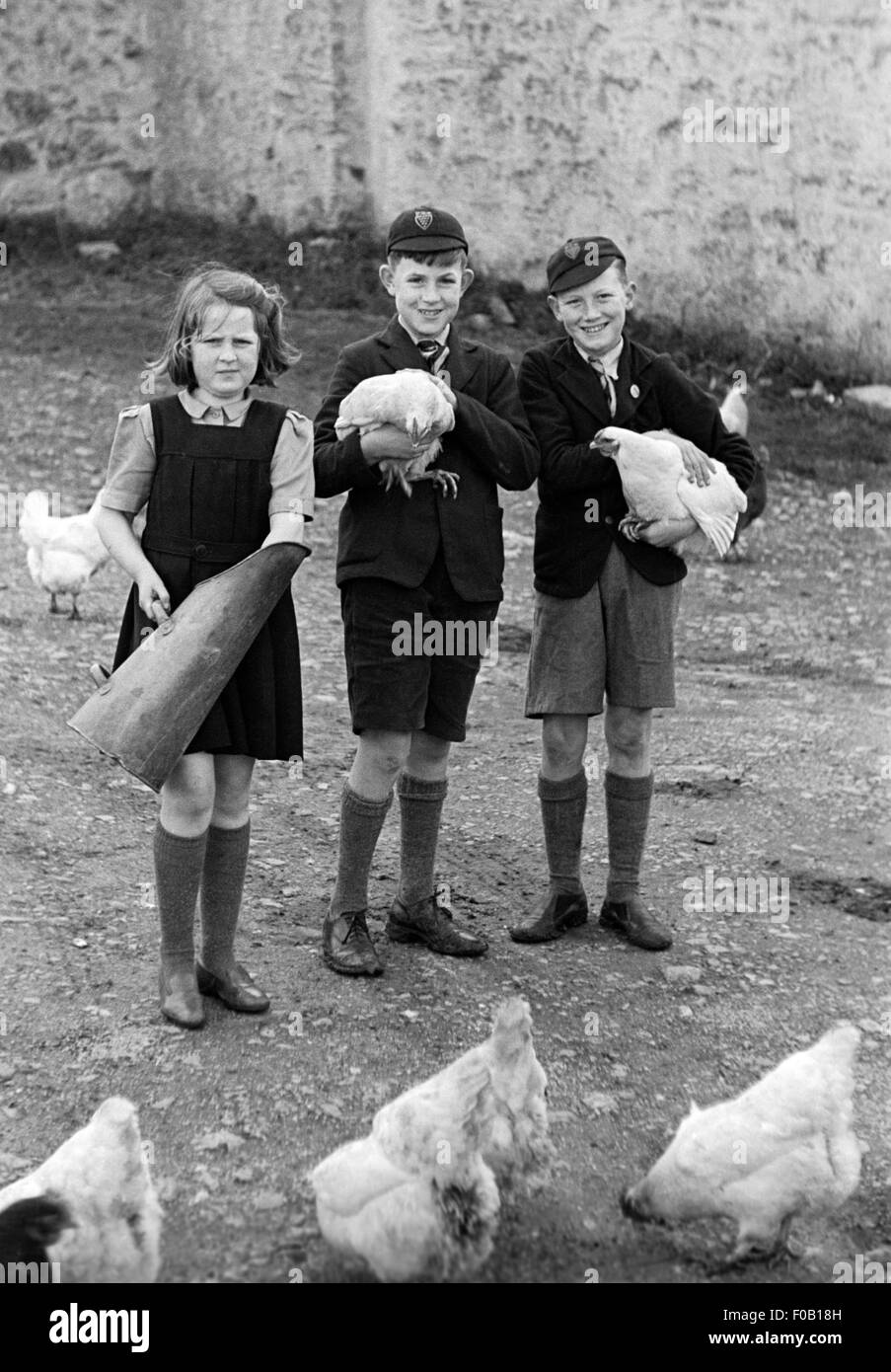 Children on rural farm Black and White Stock Photos & Images - Alamy