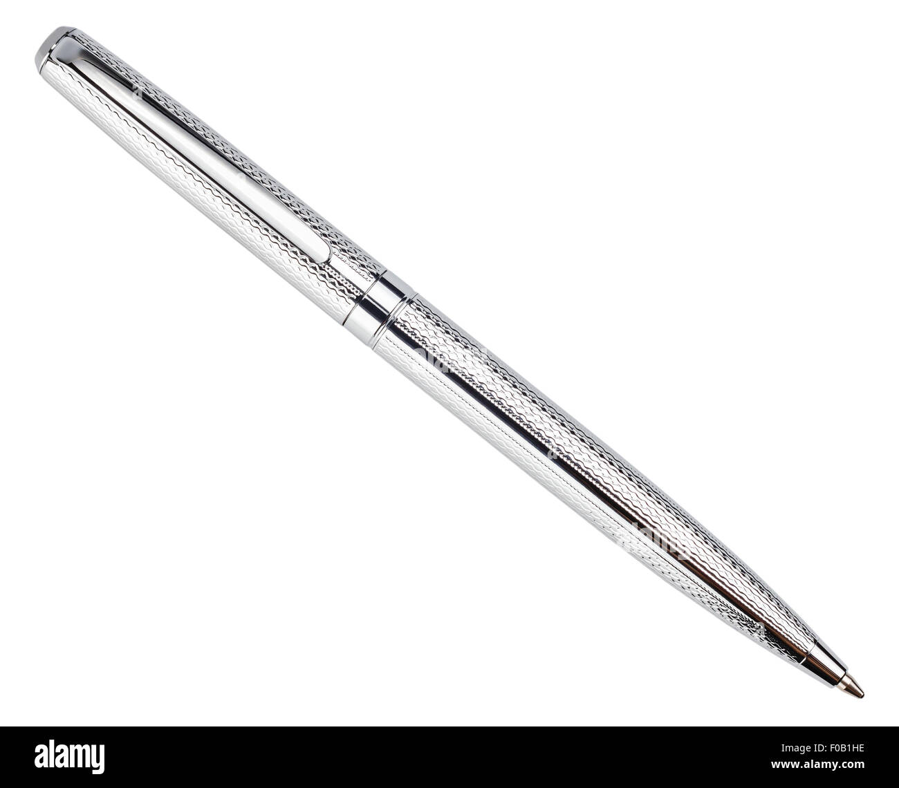 the silver pen isolated on white background Stock Photo - Alamy