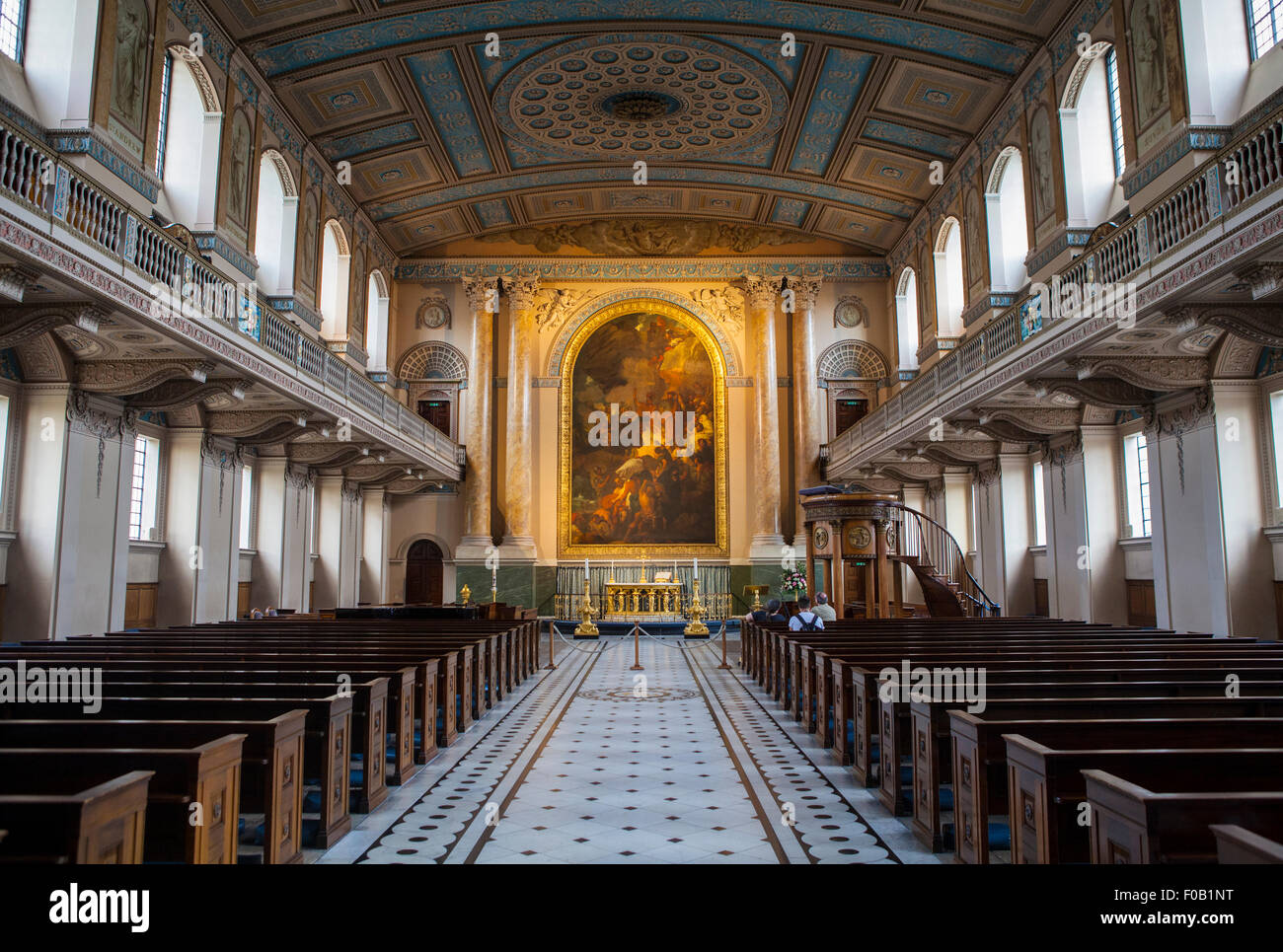 The magnificent Chapel in the old Royal Naval College in Greenwich ...