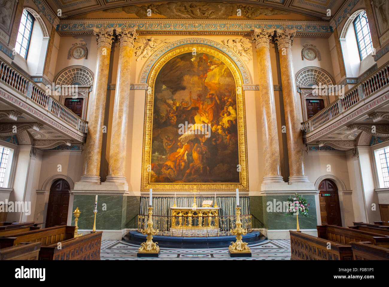 The magnificent Chapel in the old Royal Naval College in Greenwich ...
