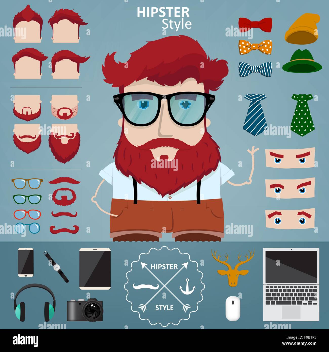 Hipster character illustration Stock Vector Image & Art - Alamy