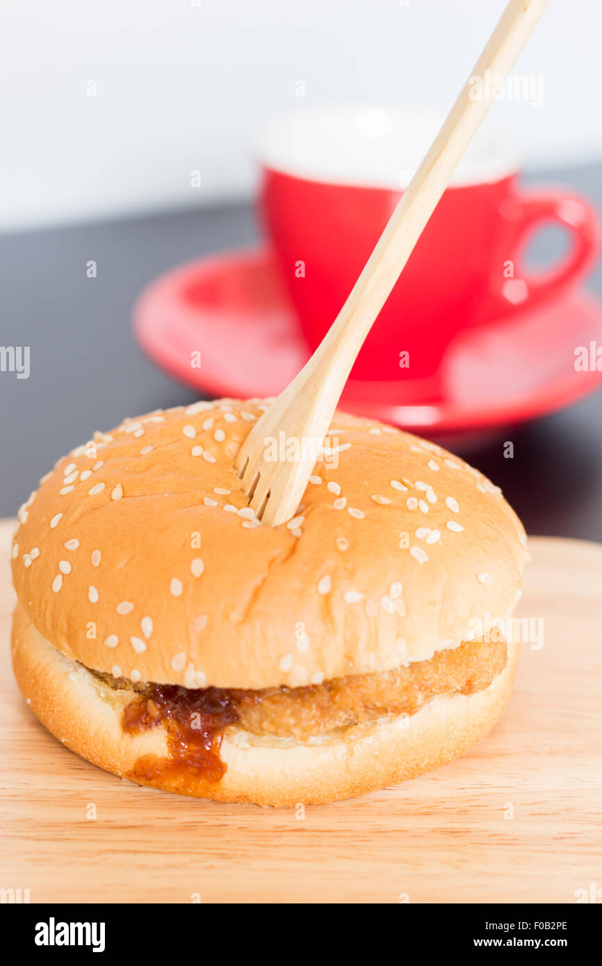 Delicious deep fried pork burger, stock photo Stock Photo - Alamy