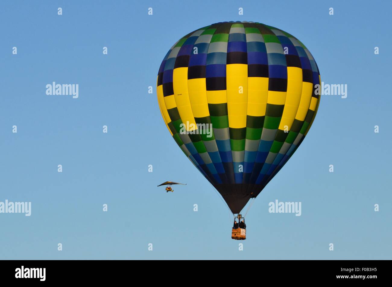 Hot air balloon and ultralight, Arizona Stock Photo - Alamy