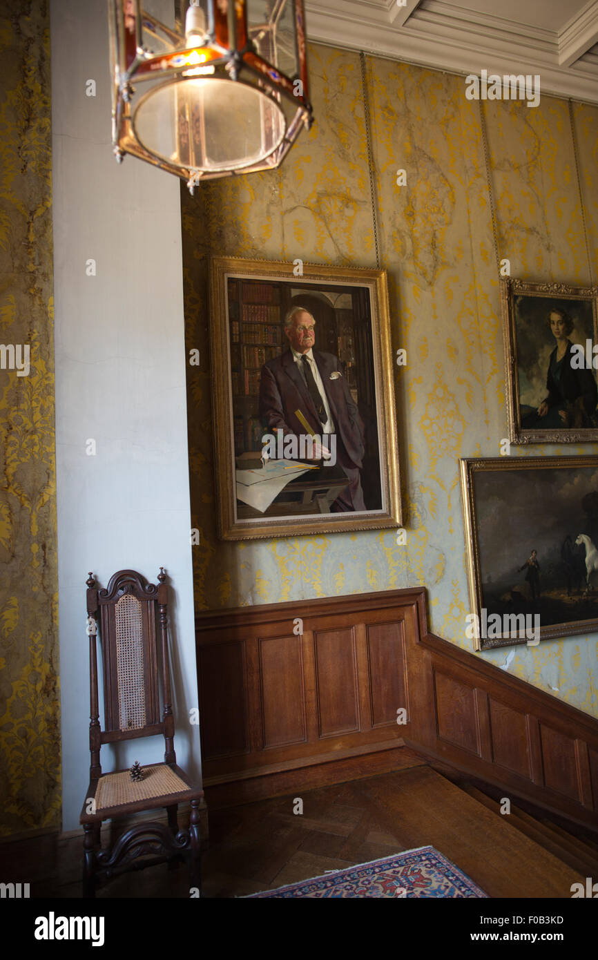 Interior of the New House, built by Edward Hussey in 1837, overlooking ...