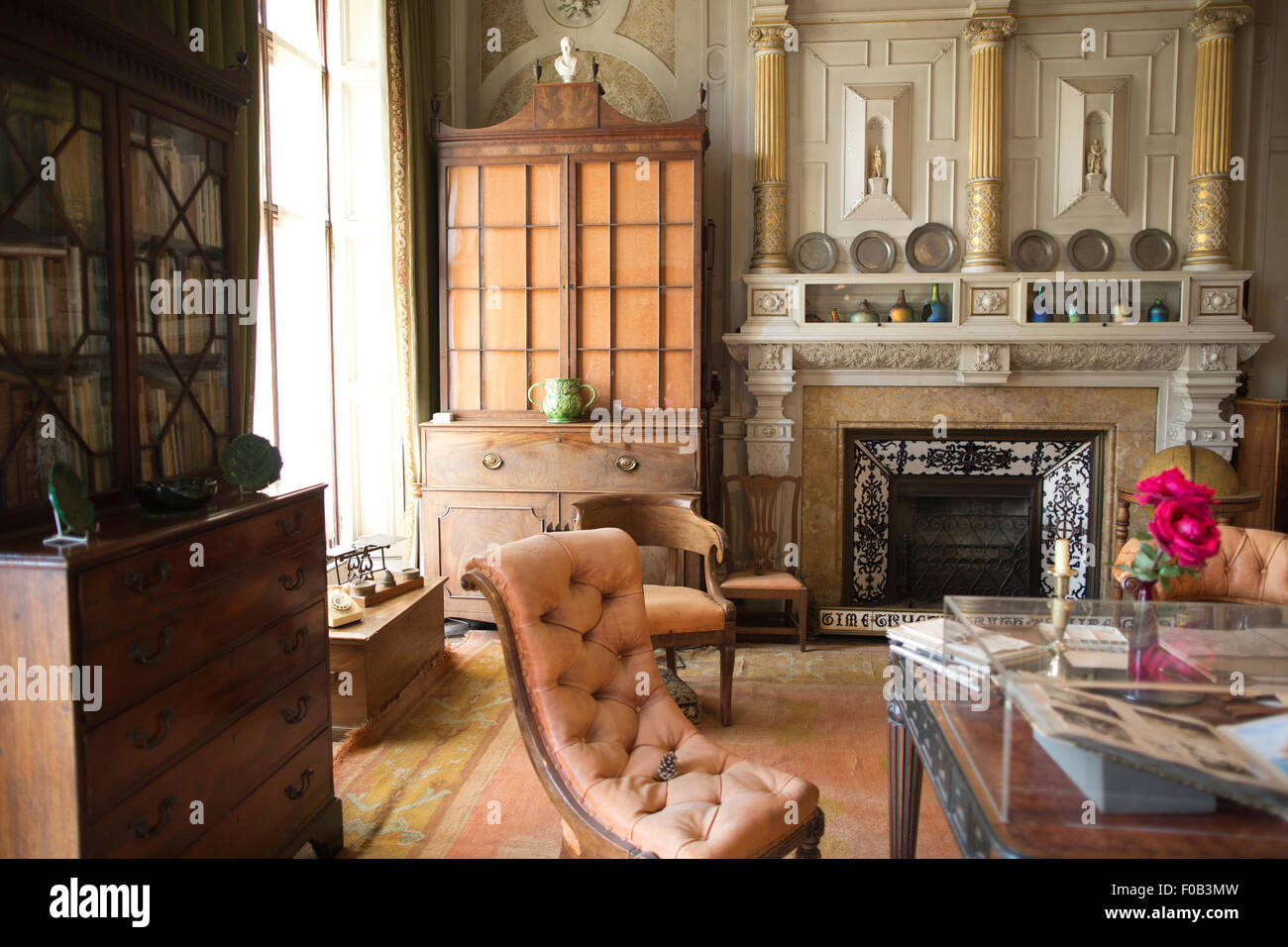 the Study inside the New House, built by Edward Hussey in 1837 ...