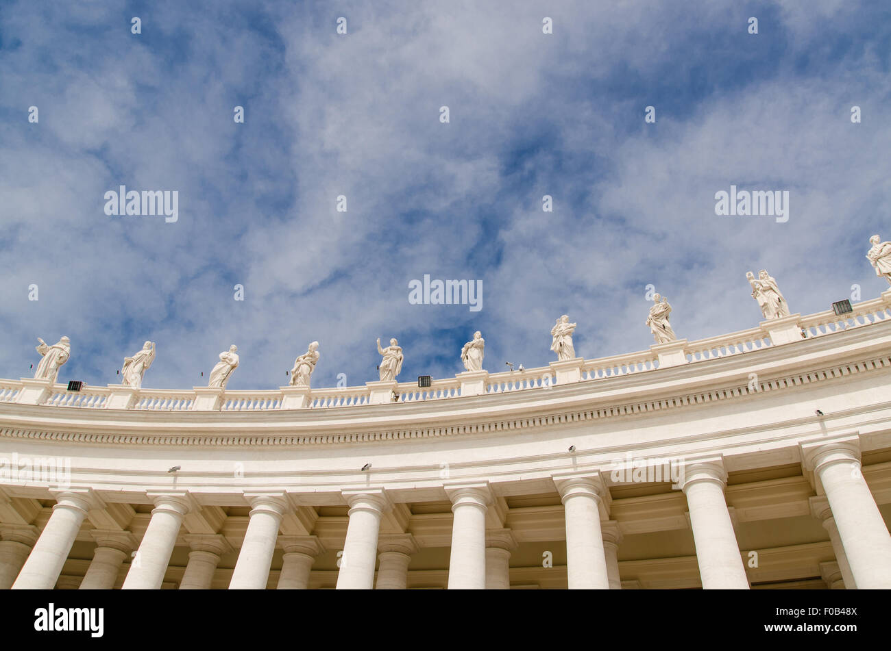 columns and statues in St. Peter's Square, Vatican, Rome Stock Photo ...
