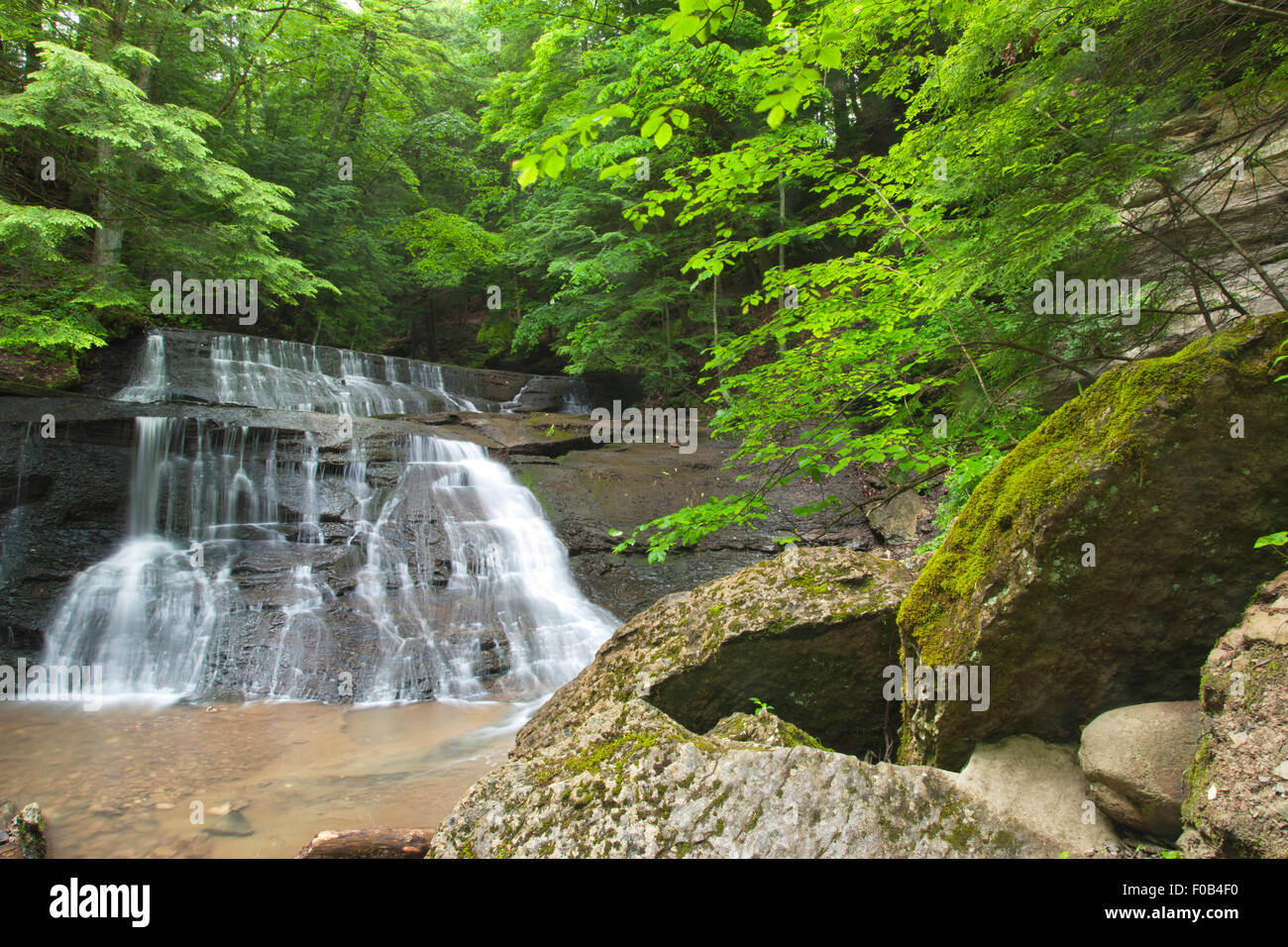 HELLS HOLLOW WATERFALL HELLS RUN SLIPPERY ROCK CREEK GORGE MCCONNELS ...