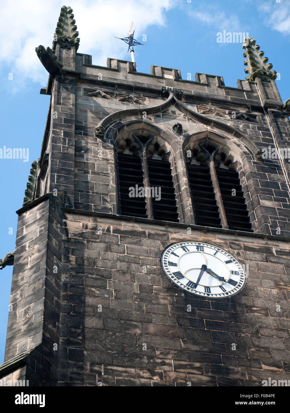 The tower of Saint Mary's Church, Sandbach, Cheshire, England, UK Stock ...