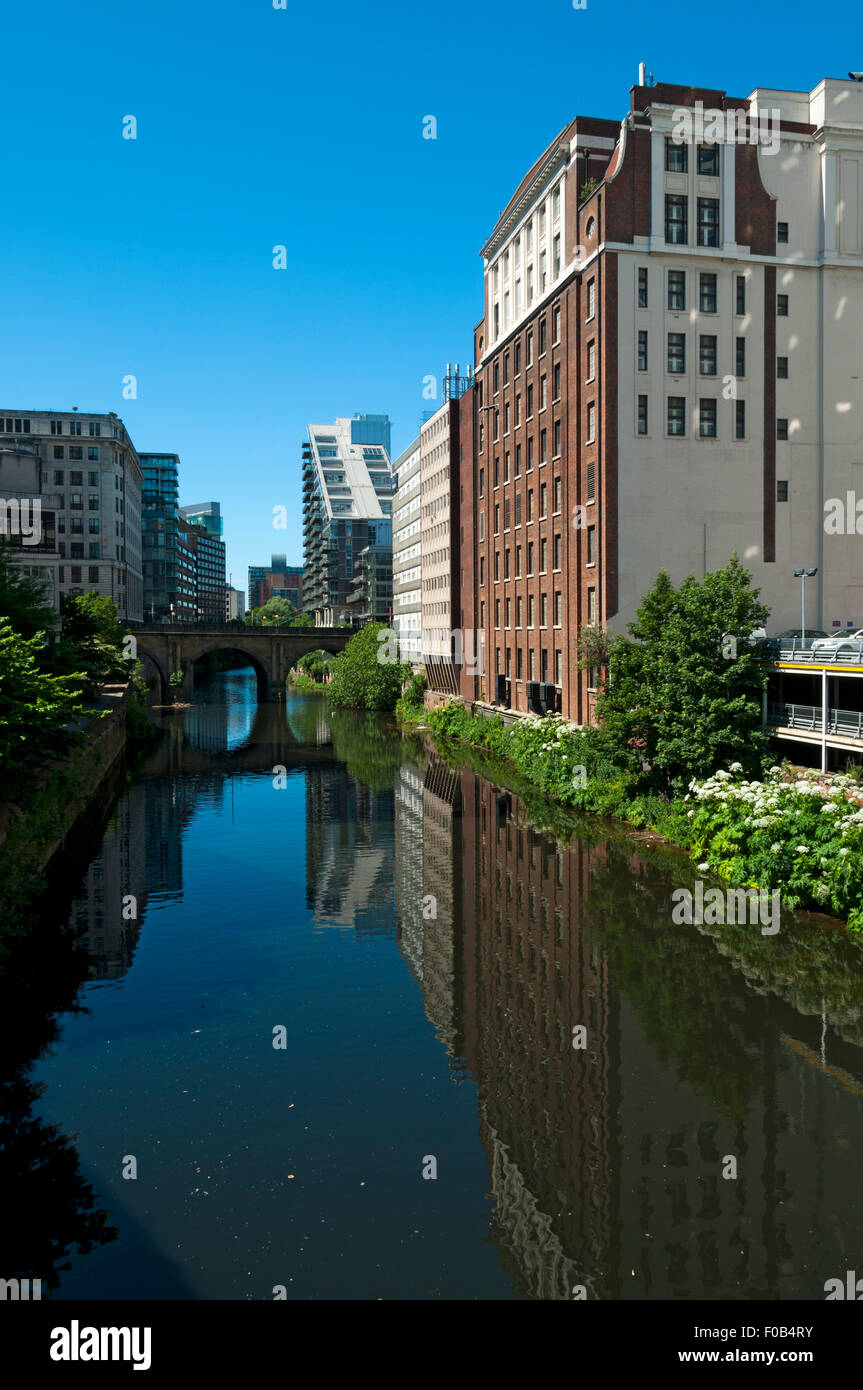 The river Irwell from Victoria Street Bridge, Manchester - Salford ...