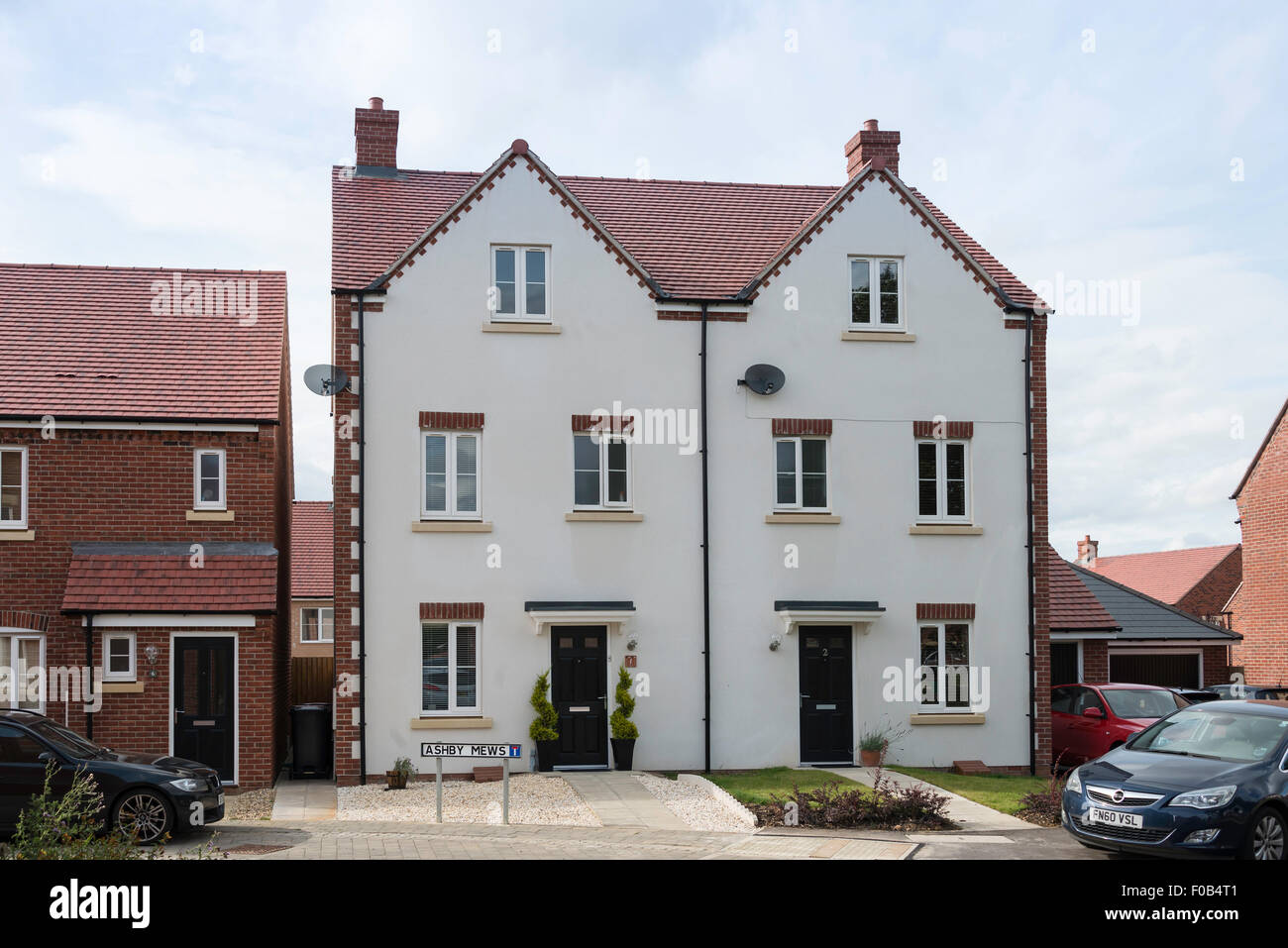 New semi-detatched houses, Ashby Mews, Middlemoor Housing Estate ...