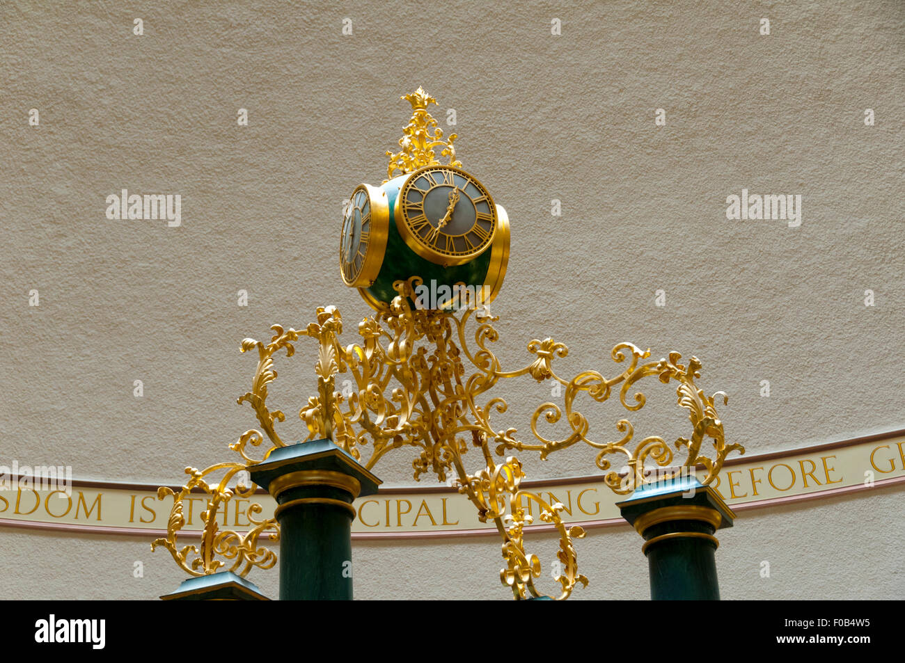 The clock in the Great Hall of the Central Library, Manchester, England ...
