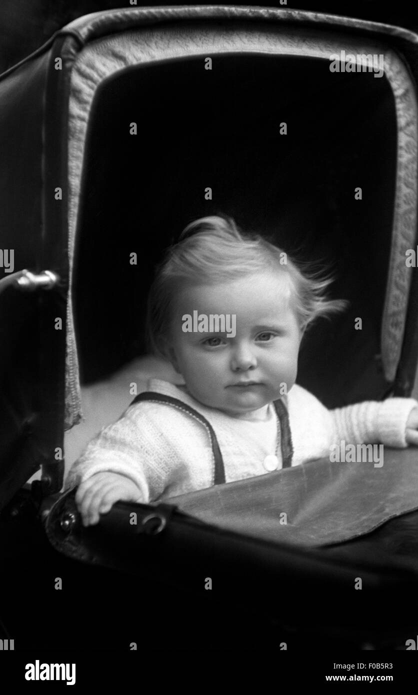 Baby in pram Black and White Stock Photos & Images - Alamy