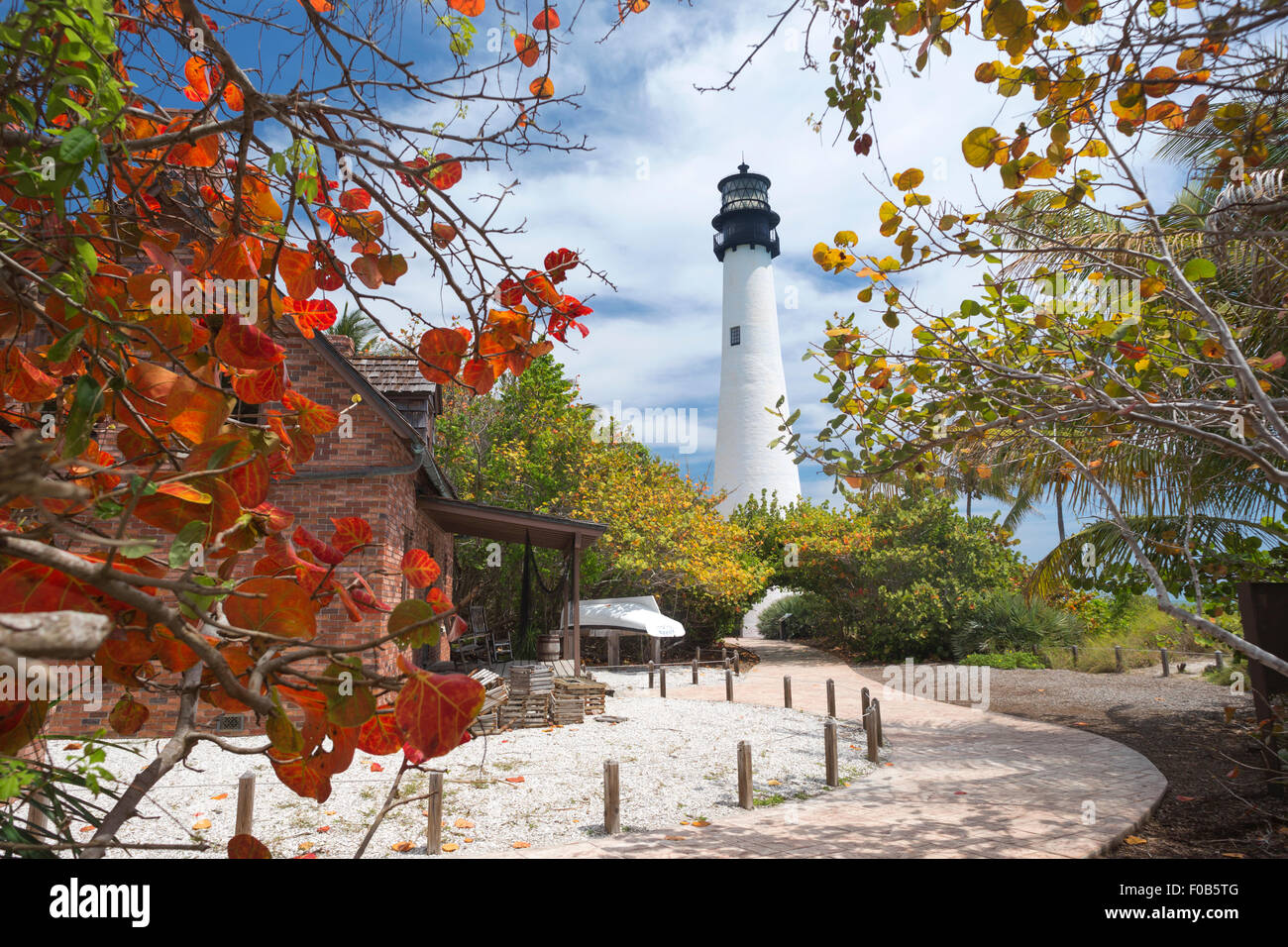 KEEPERS BUILDINGS LIGHTHOUSE CAPE FLORIDA STATE PARK KEY BISCAYNE MIAMI ...