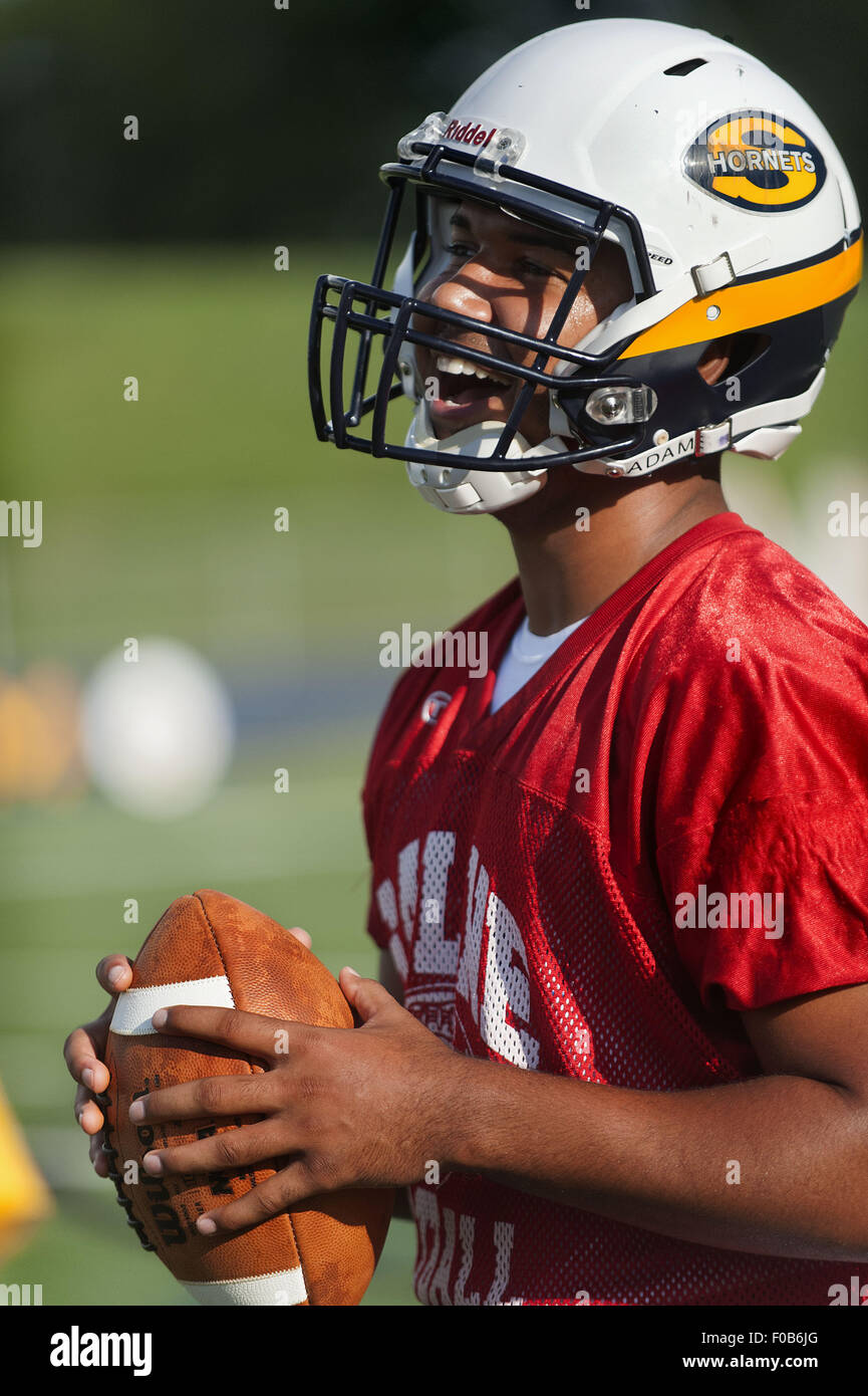 Saline, MI, USA. 10th Aug, 2015. CAPTION INFORMATION.Senior quarterback ...
