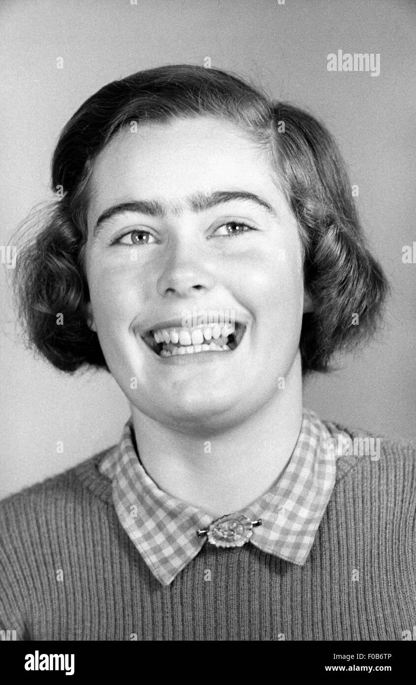 Inside room young woman Black and White Stock Photos & Images - Alamy