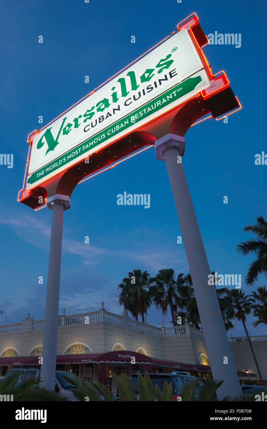VERSAILLES CUBAN AMERICAN RESTAURANT SIGN 8TH STREET MIAMI FLORIDA USA ...
