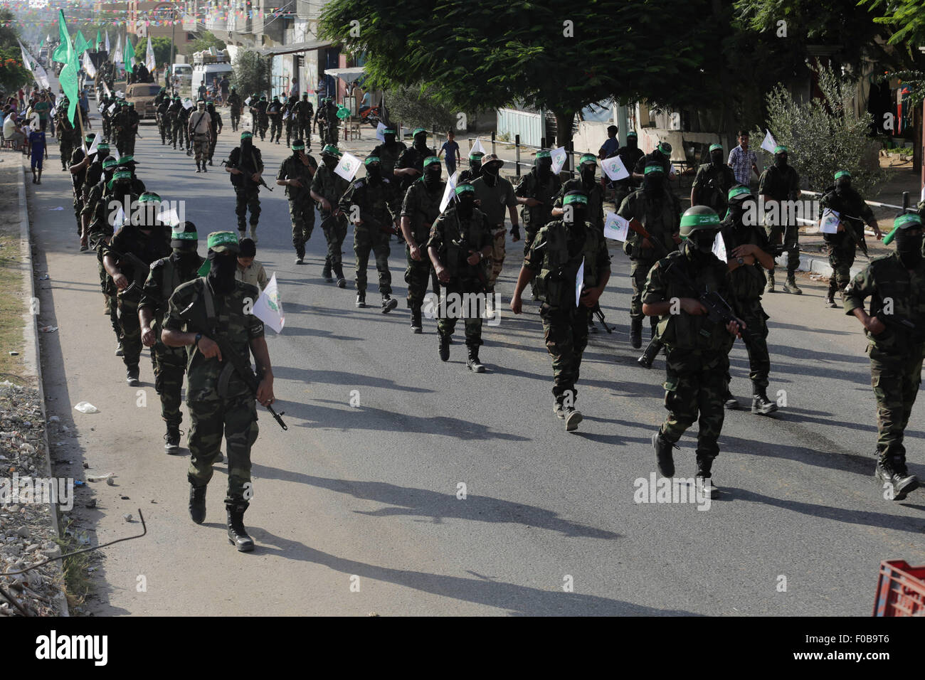 Beit Hanoun, The Gaza Strip, Palestine. 11th Aug, 2015. Masked ...