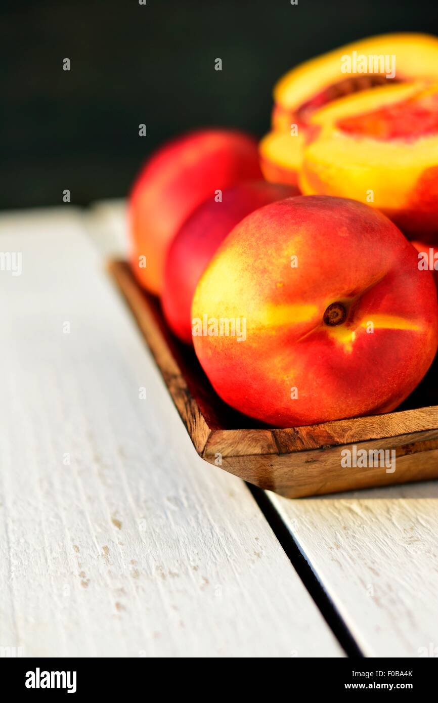 Stil life of peach Stock Photo - Alamy