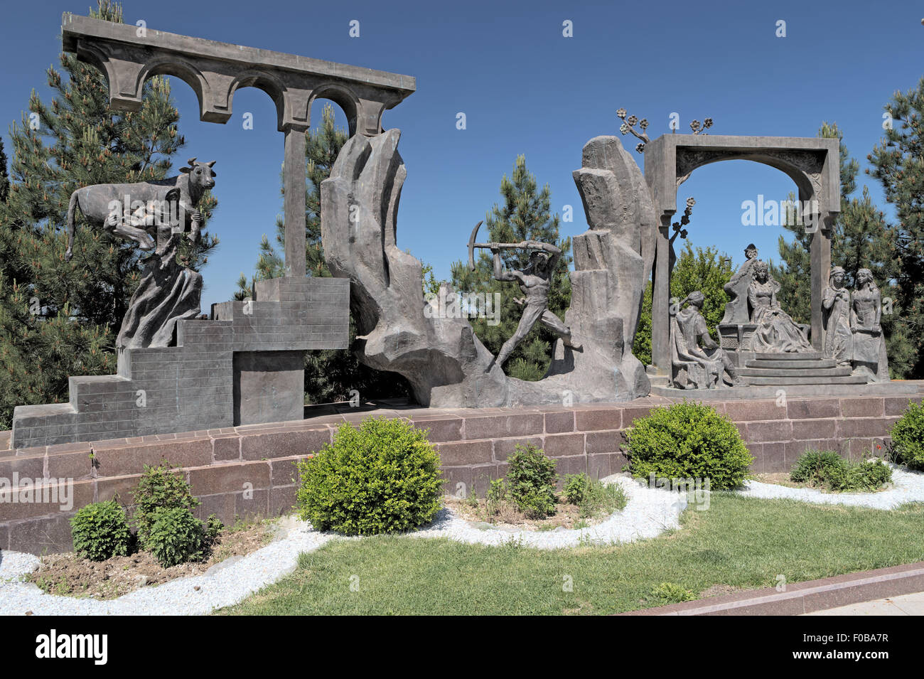Statues depicting his 5 main poems: Tomb/Monument to Nizami Ganjavi ...