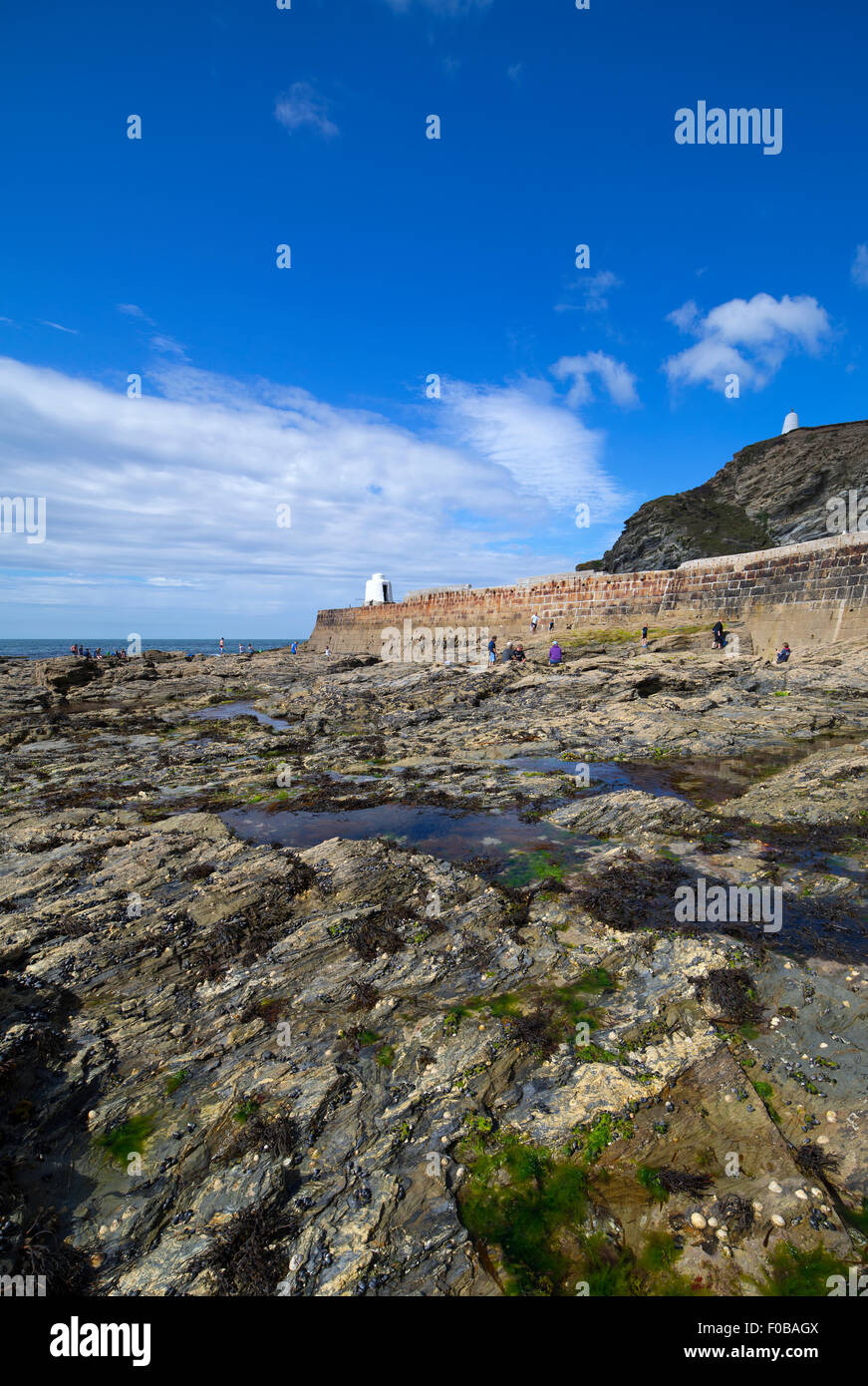 Portreath pier rock pools low hi-res stock photography and images - Alamy