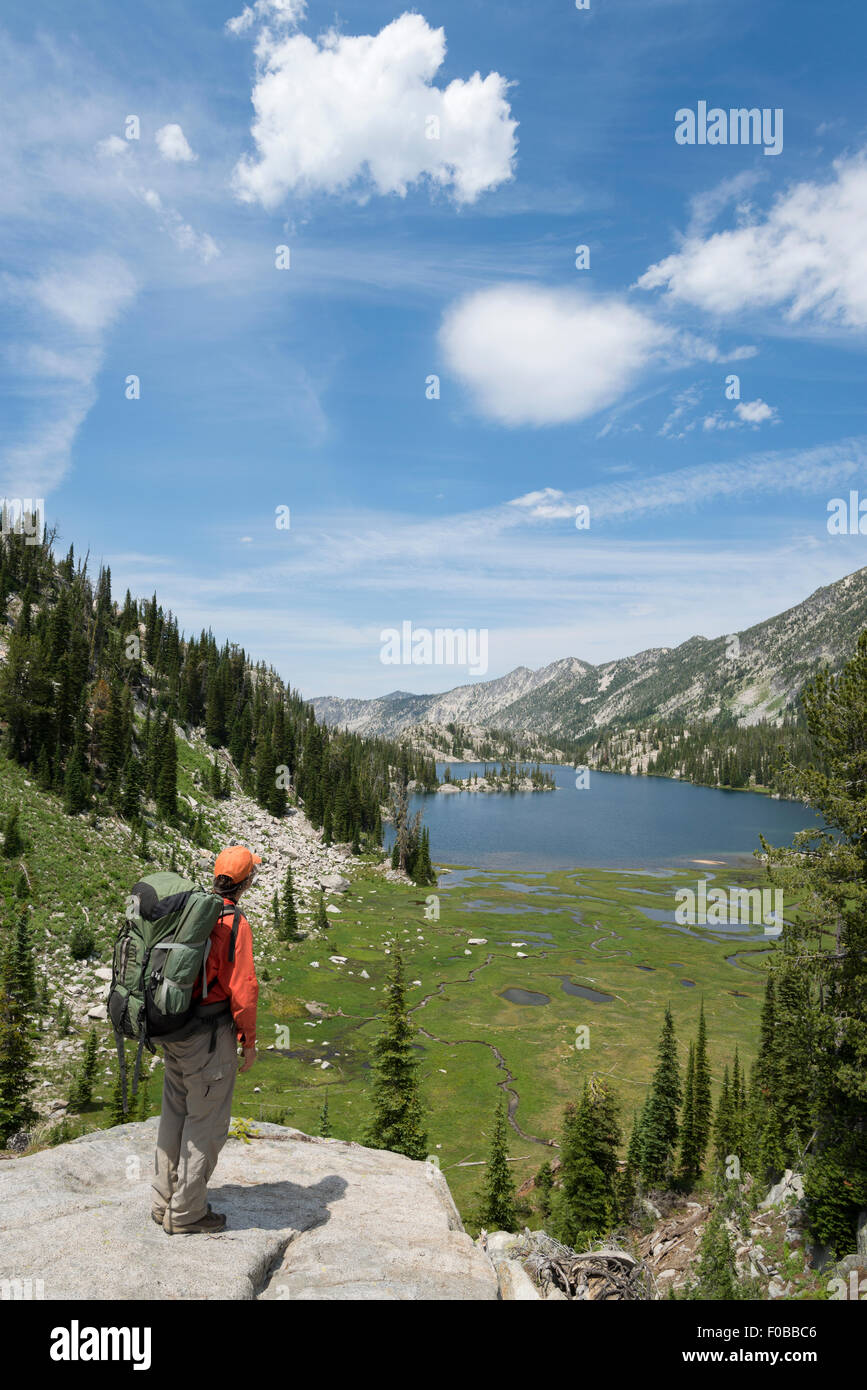Woman looking out over lake summer hi-res stock photography and images ...