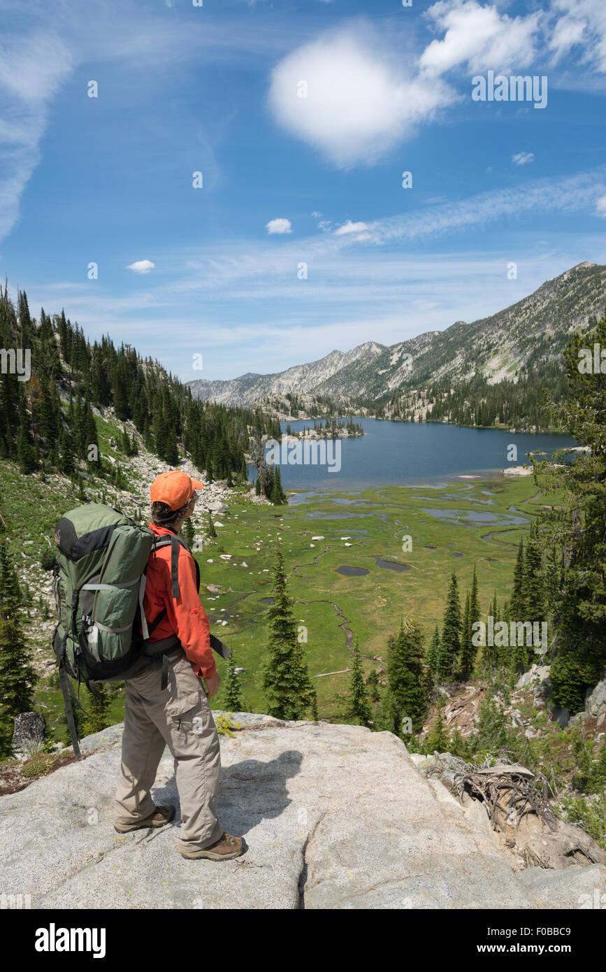 Woman looking out over lake summer hi-res stock photography and images ...
