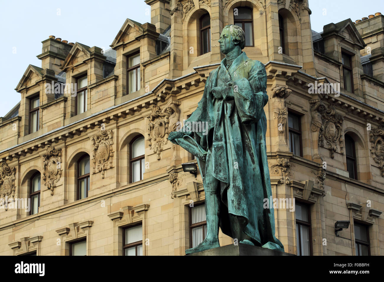 Statue of King George IV in Edinburgh, Scotland. The statue stands on ...