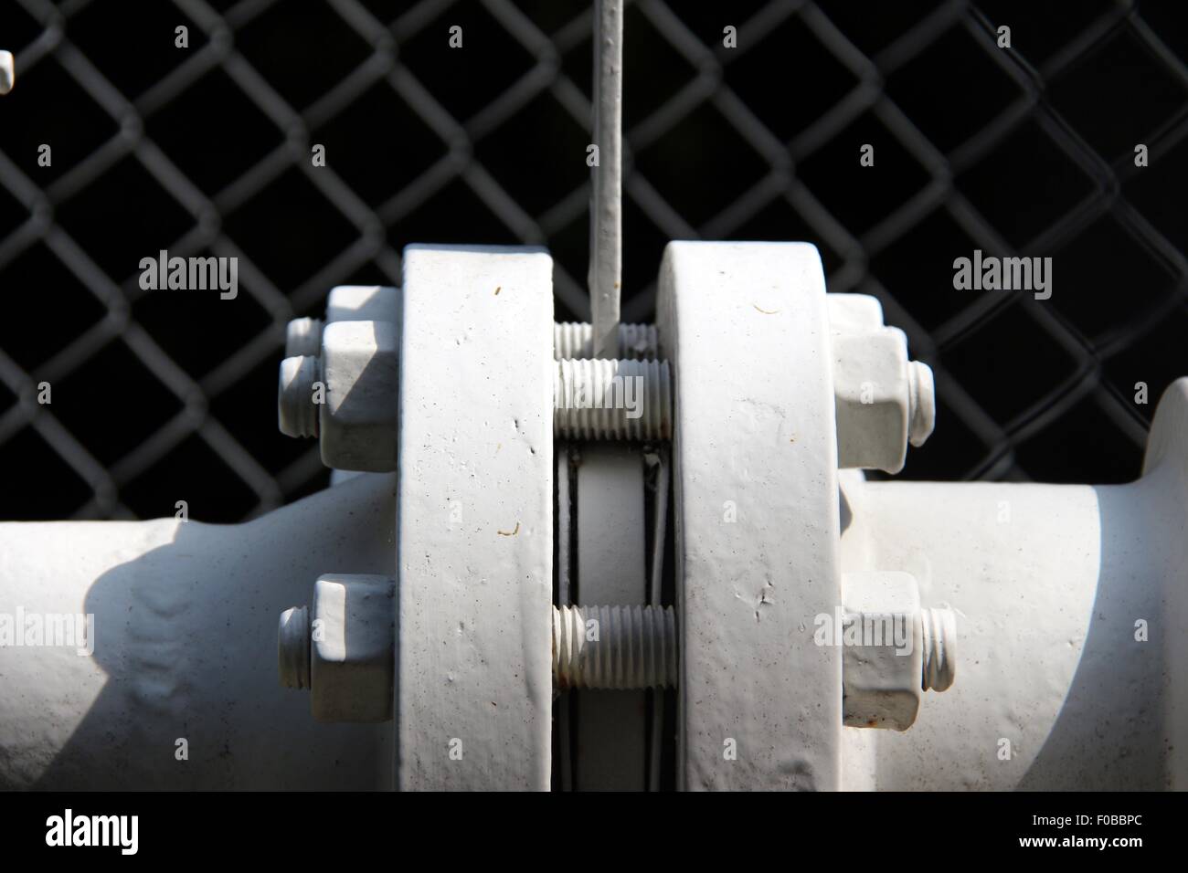 Detail of fastening with screws and bolts, combine the industrial ...