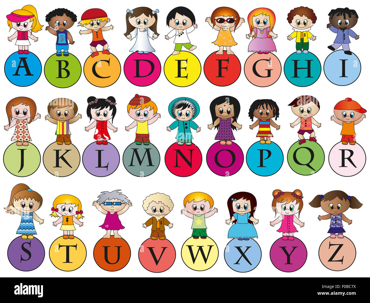 Education cartoon alphabet letters kids hi-res stock photography and ...