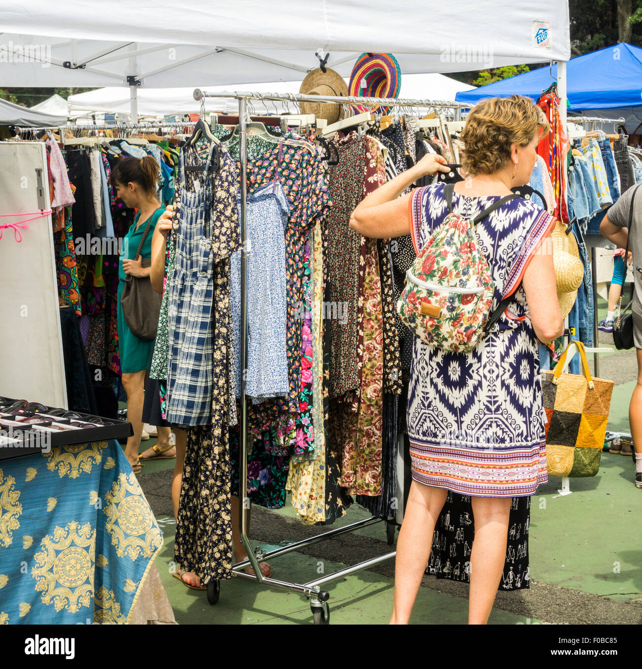 Shoppers at the original Brooklyn Flea in the neighborhood of Clinton ...