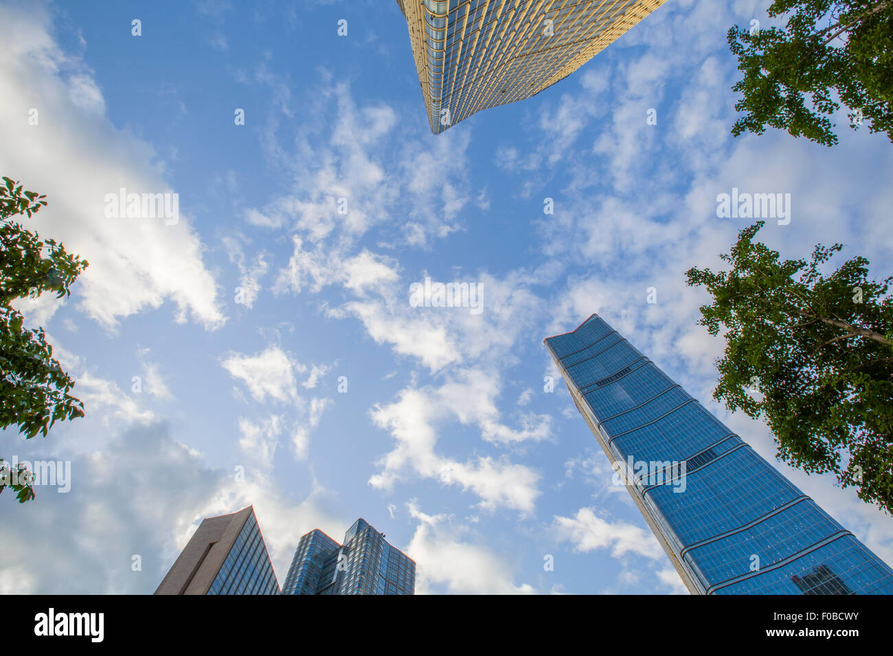 Modern buildings and blue sky, China Stock Photo - Alamy