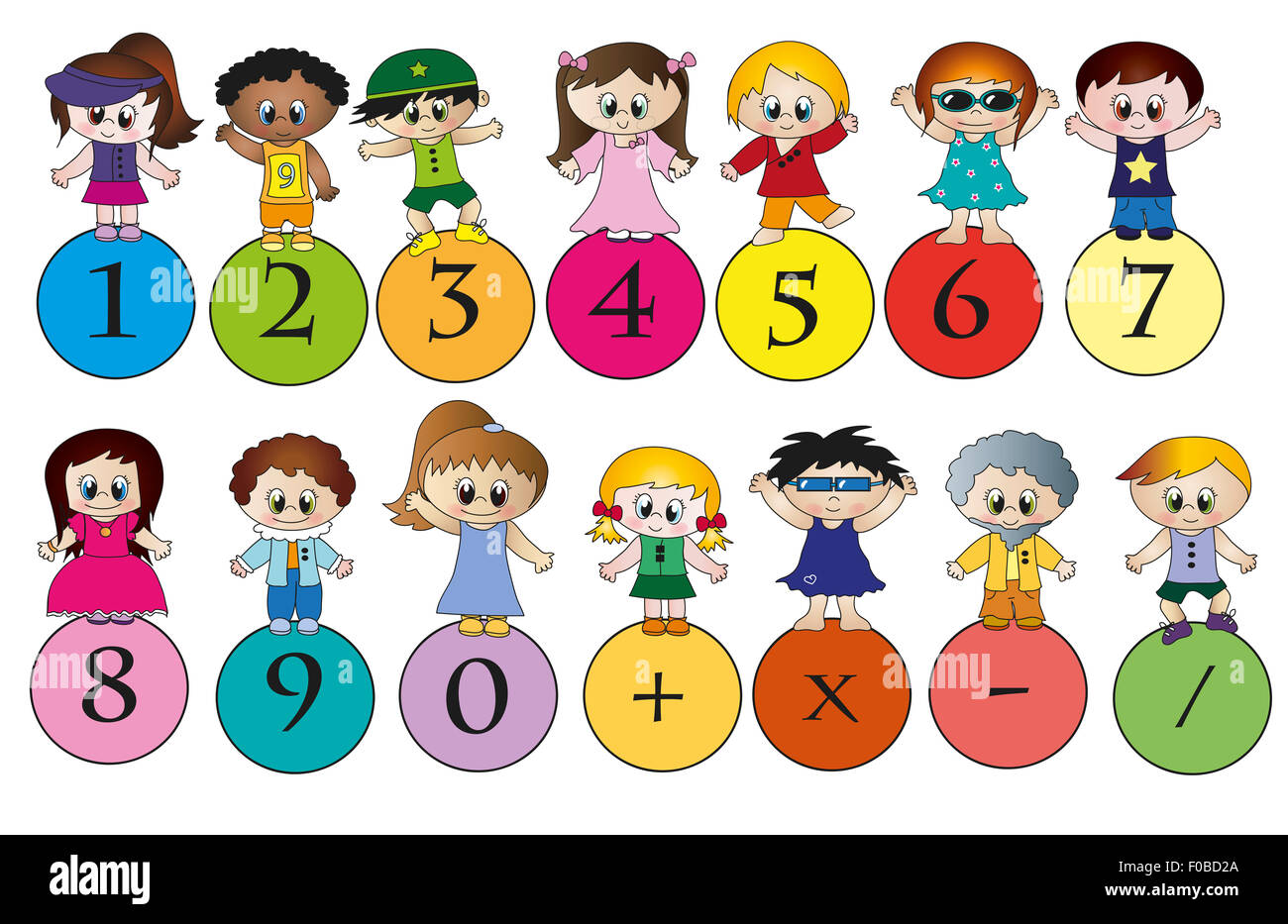 numbers with children Stock Photo - Alamy