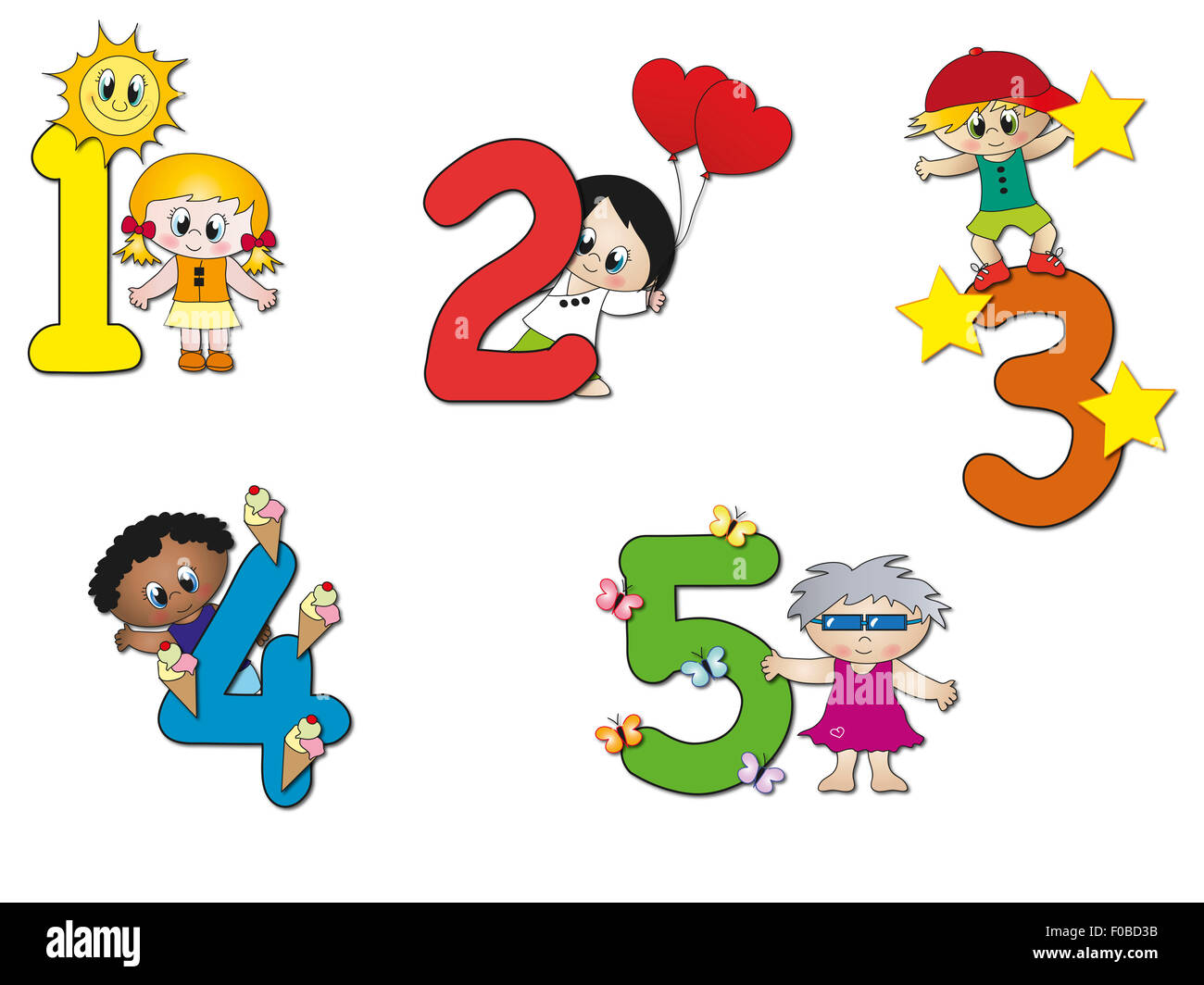 numbers with children Stock Photo - Alamy
