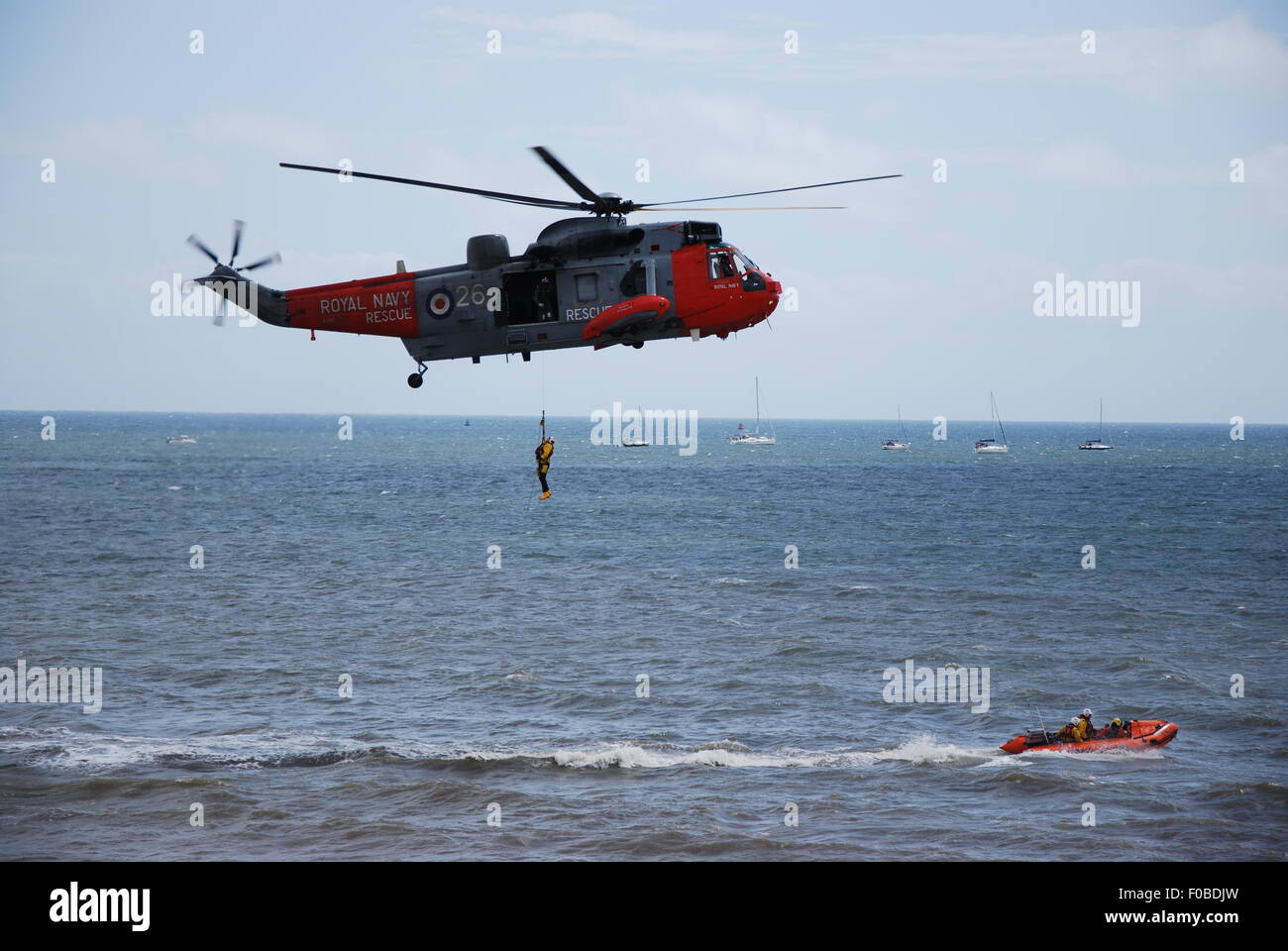 Rescue Helicopter At Sea Stock Photo - Alamy