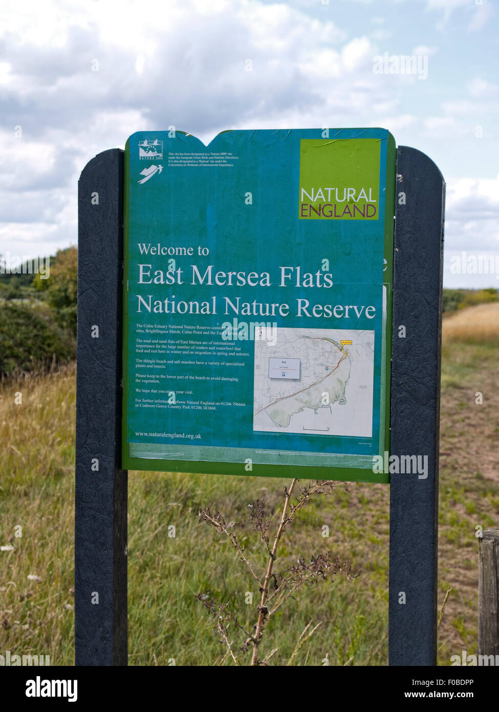 Information panel of East Mersea Flats National Nature Reserve. Mersea ...