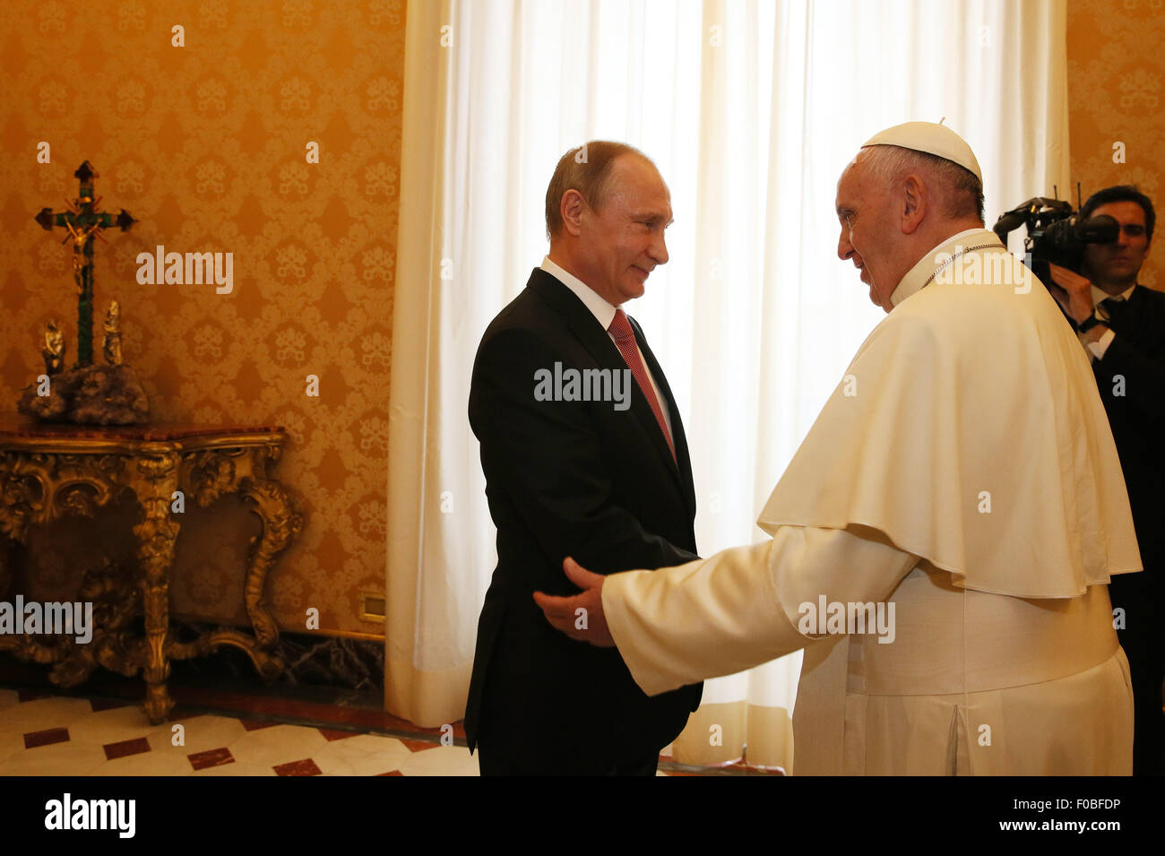 Pope Francis meets with Russian President Vladimir Putin during a ...